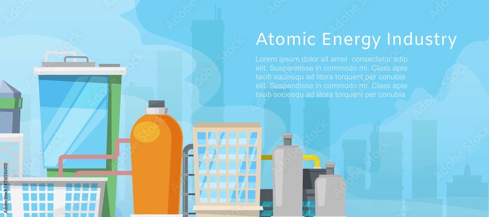 Atomic energy industry with low poly nuclear power station, reactors ...