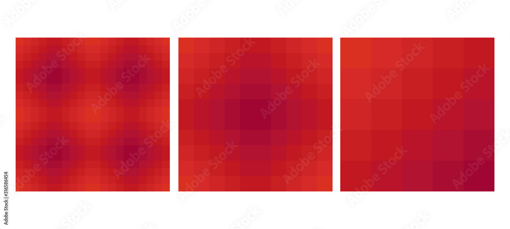 Square abstract patterns with a soft transition of shades of red. Cold ...