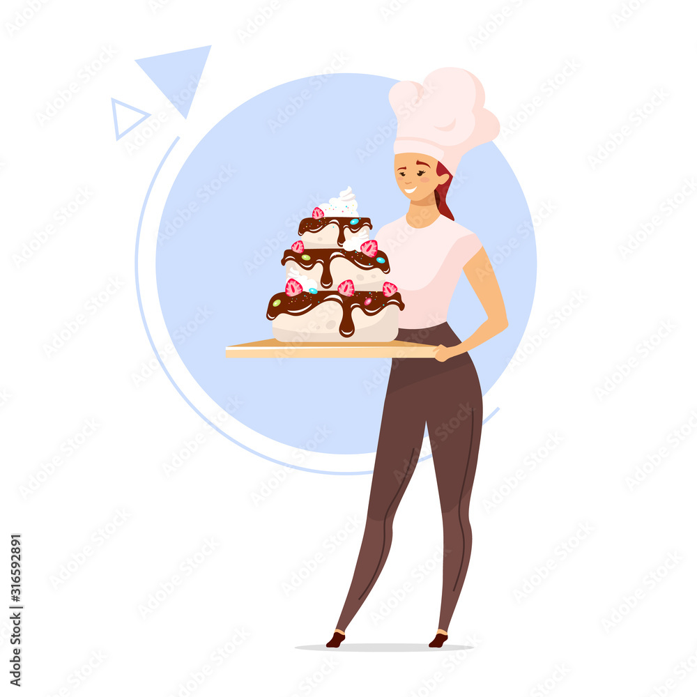 Cartoon Female Baker