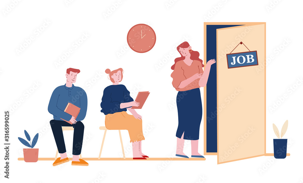 Recruitment, Job Interview Concept. Unemployed People Searching Job ...