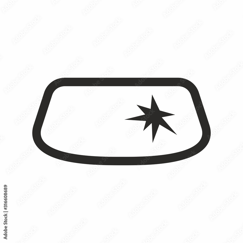 Broken windshield icon. Vector icon isolated on white background. Stock ...