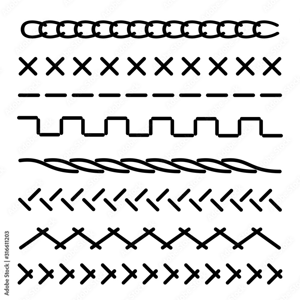 Sewing Stitches Vector