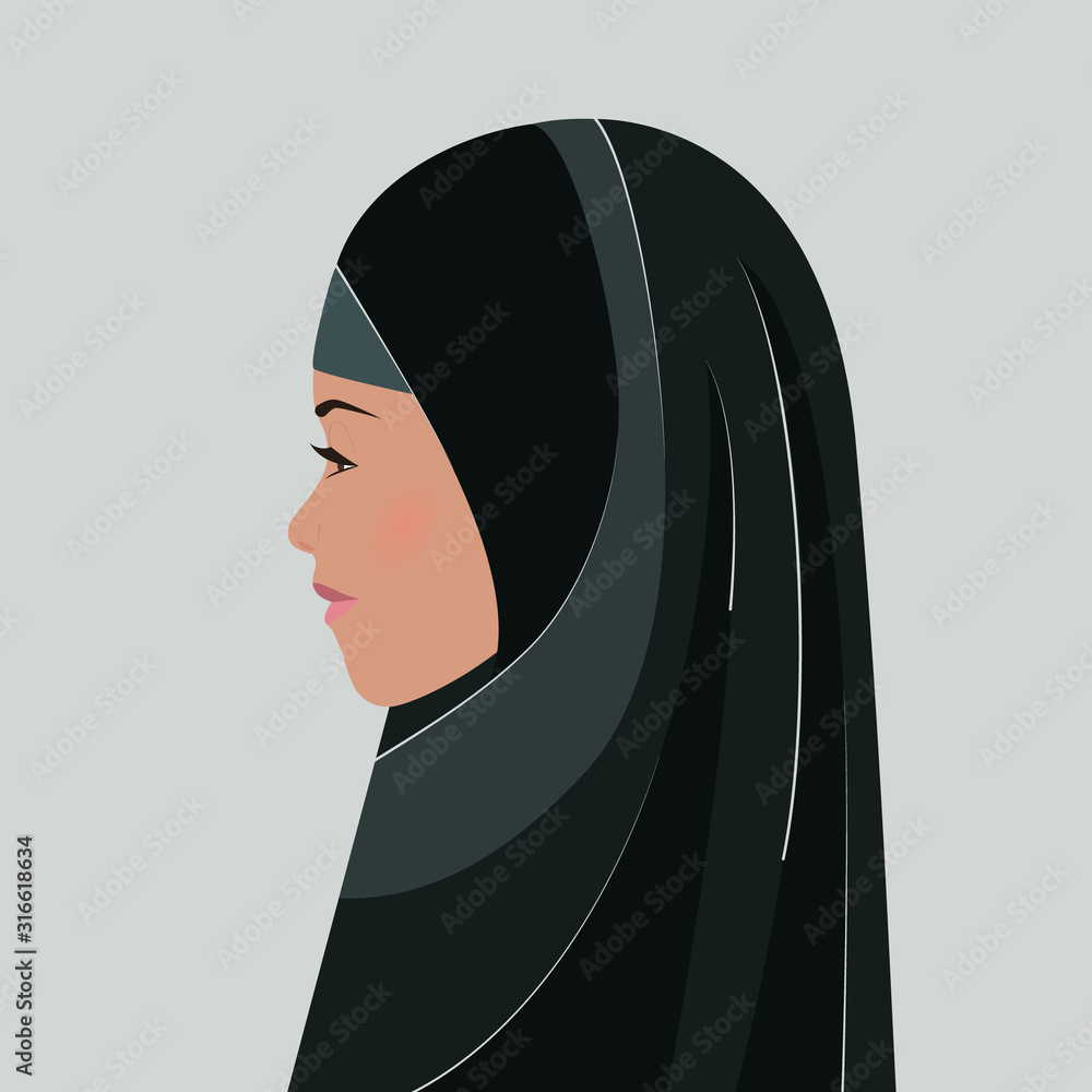 Muslim arab woman in national dress. Portrait of young girl in hijab ...