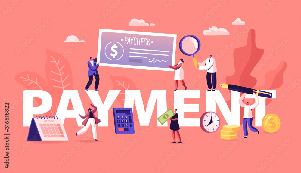 Payment Concept. People Paying Money for Services and to Bank Loan and ...