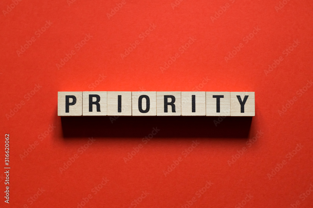 Priority word concept on cubes Stock Photo | Adobe Stock