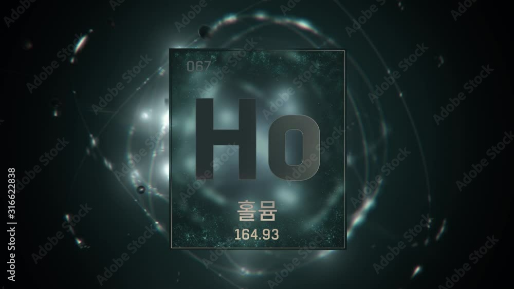 Vidéo Stock Holmium as Element 67 of the Periodic Table. Seamlessly ...