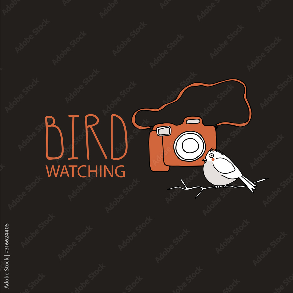 Birdwatching and ornithology concept. Bird watching icon, logo, emblem ...