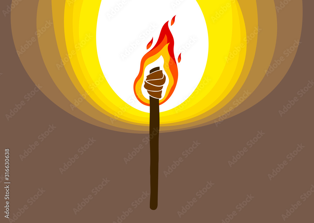 Torch illuminates the dark vector illustration, Prometheus, flames of ...