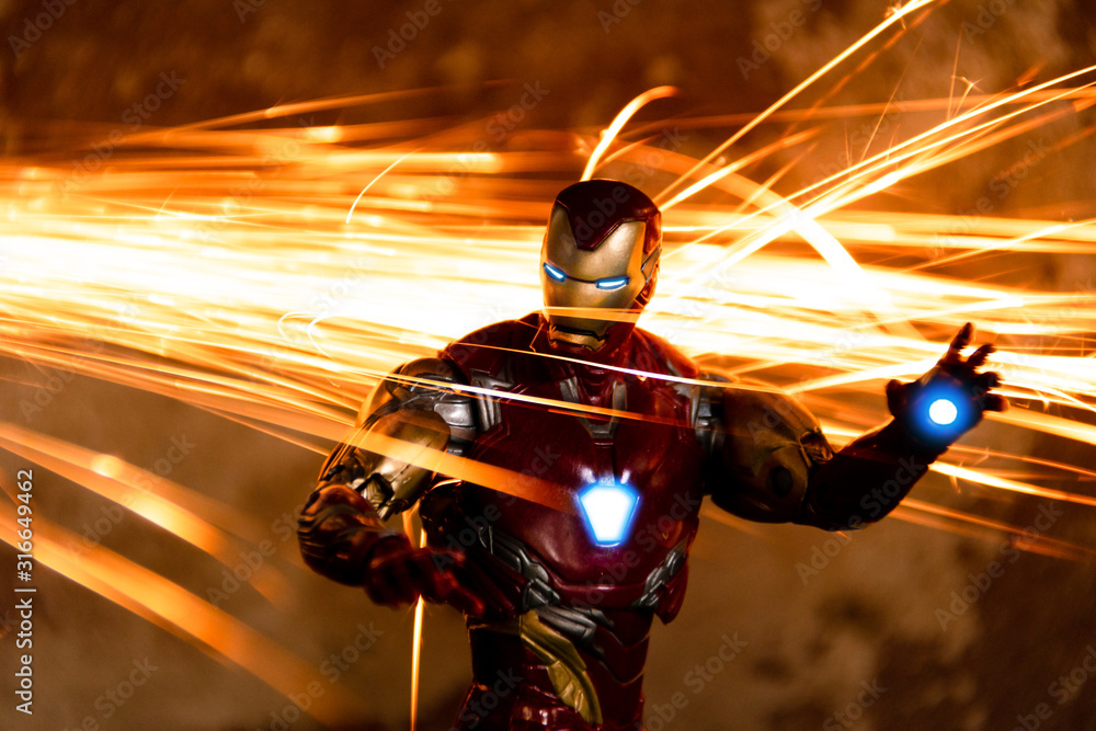 TOKYO, JAPAN - JANUARY 17, 2020 : Fighting pose of Iron Man action ...