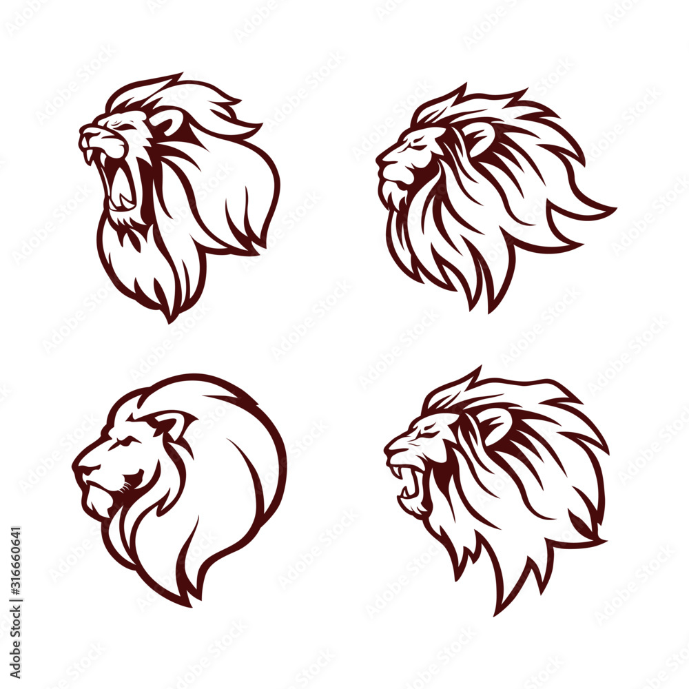 Lion Outline Template
