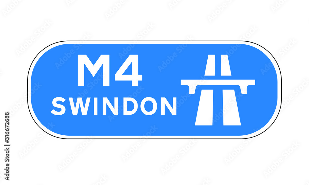 M4 Swindon Motorway Sign vector Stock Vector | Adobe Stock
