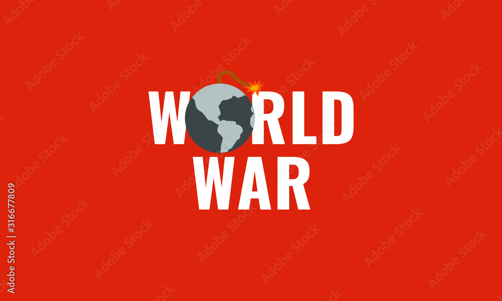 World war typography with Earth Bomb Design Stock Vector | Adobe Stock
