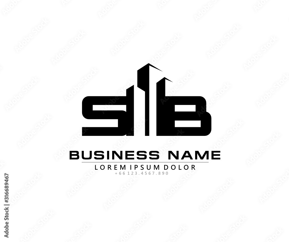 S B SB Initial building logo concept Stock Vector | Adobe Stock