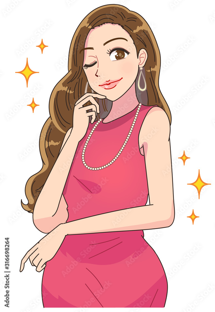 美女 ドレス 美人 セクシー きれい Stock Vector | Adobe Stock