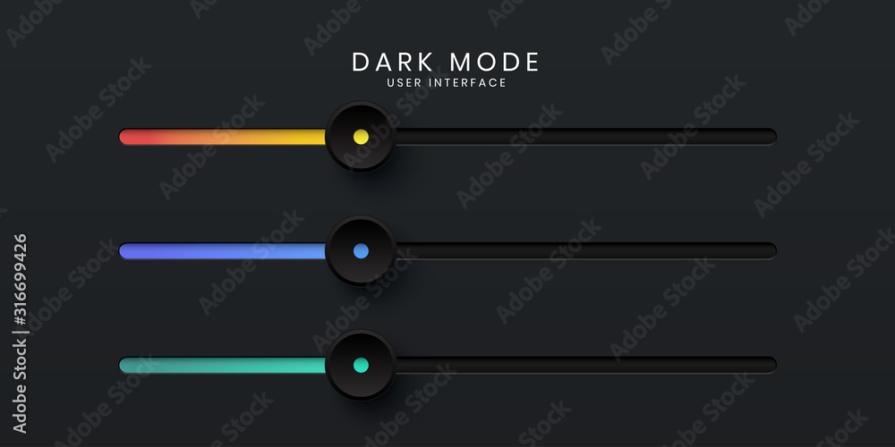 Elegant 3D Slider Bar UI in Dark Mode Stock Vector | Adobe Stock