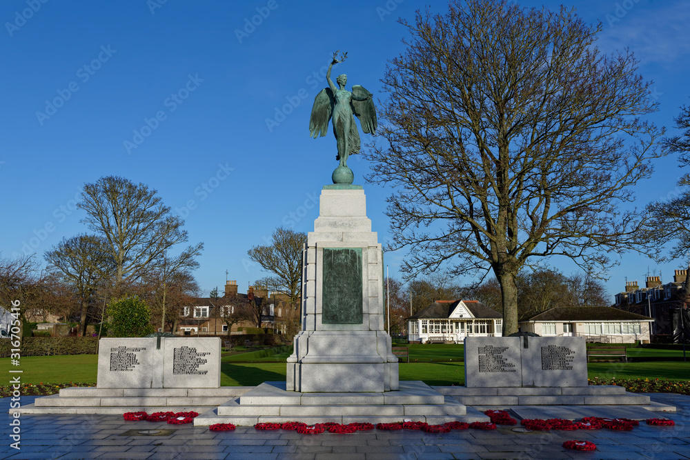Montrose Cenotaph at Hope Paton Park in Montrose, with the William Lamb ...