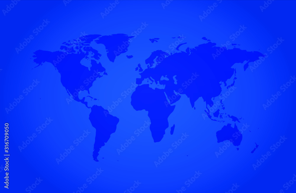 Blue gradient World map background image. Vector illustration. Stock ...