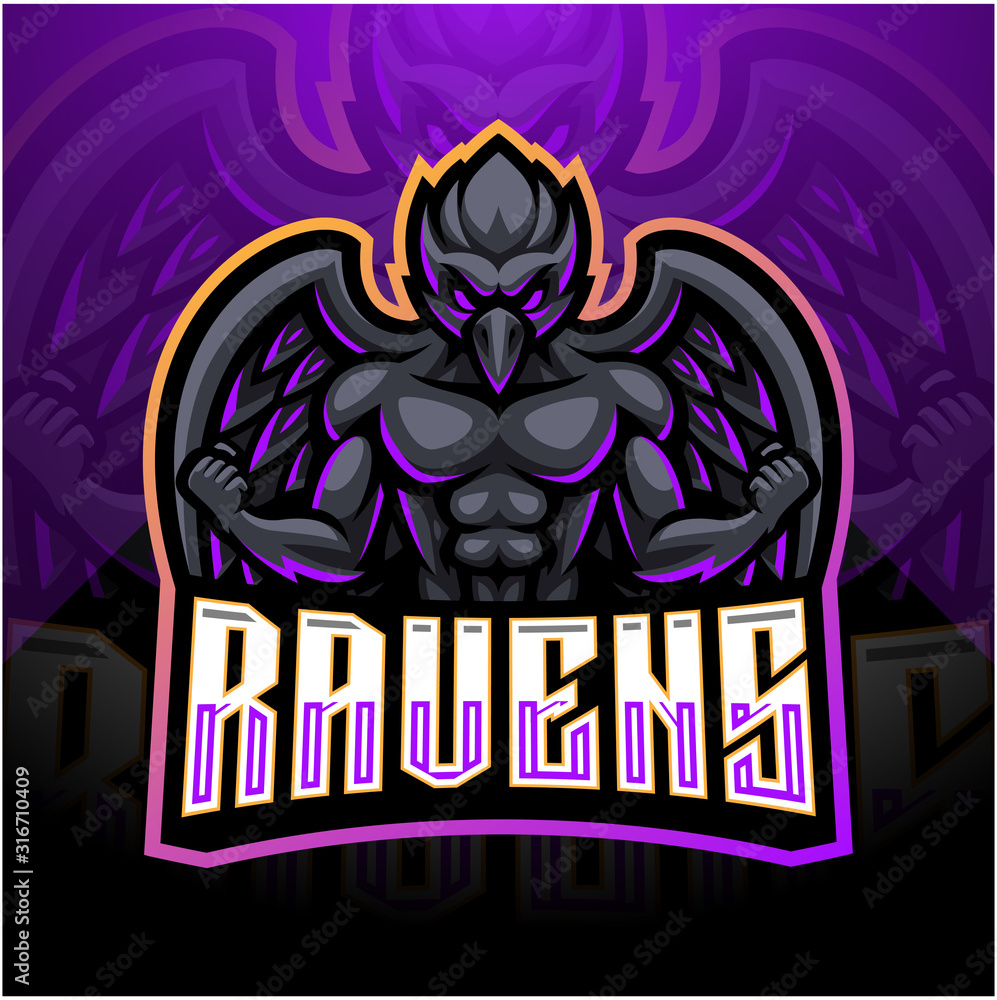 Raven esport mascot logo design Stock Vector | Adobe Stock