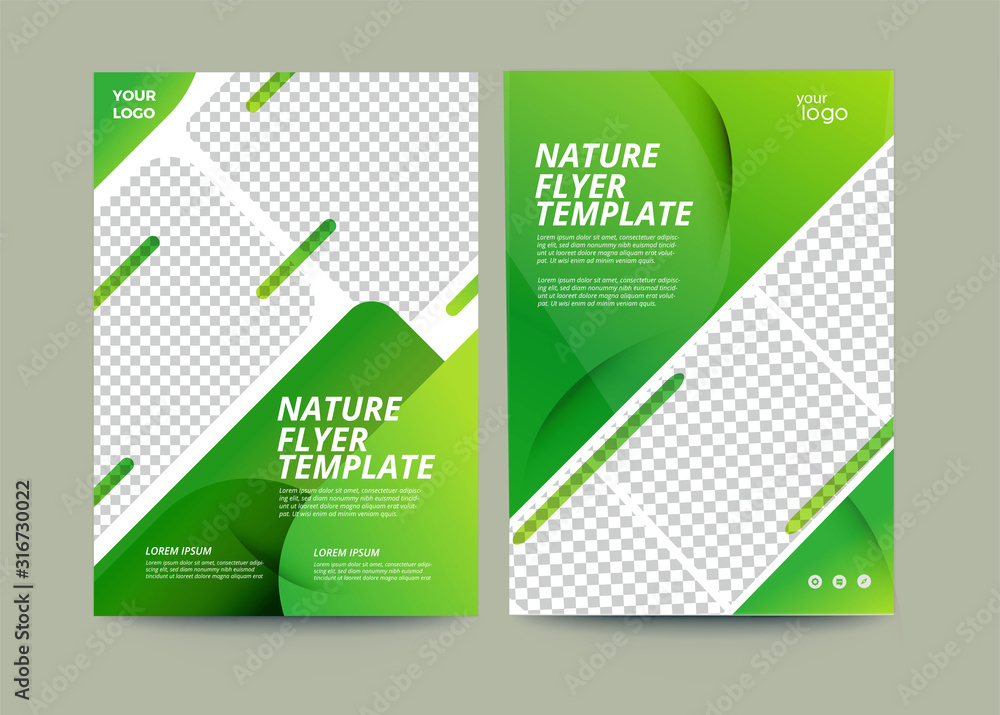 Vector eco flyer, poster, brochure, magazine cover template. Modern ...