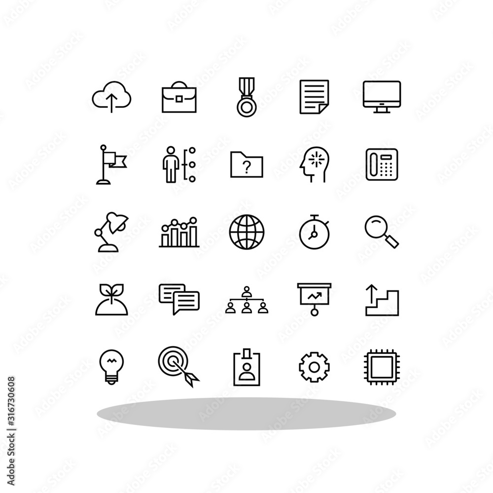 IT icon set in flat style. Computer science symbols for your web site ...