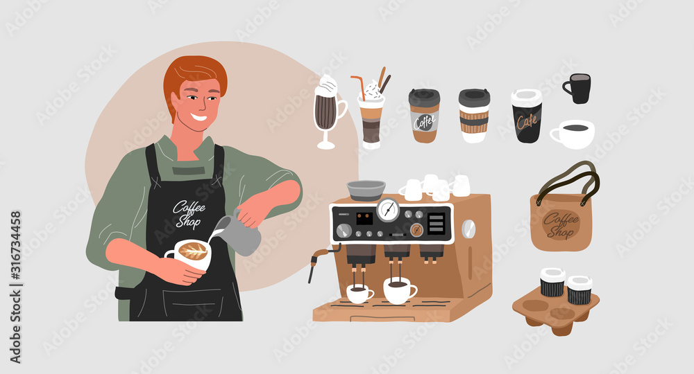 Barista Cartoon