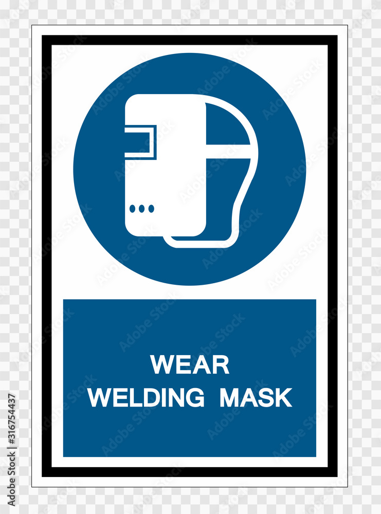 Wear Welding Mask Symbol Sign Isolate on transparent Background,Vector ...