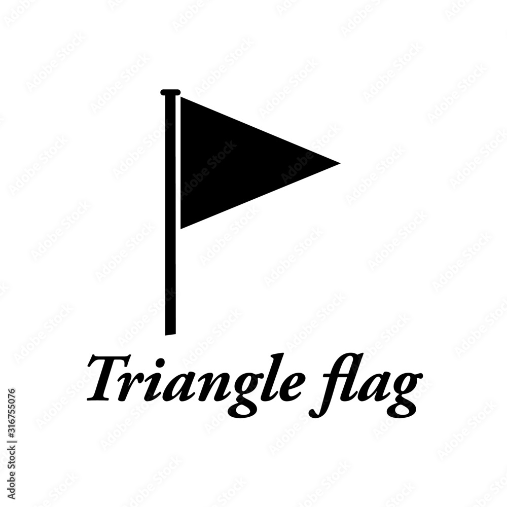 Triangle Flag Clipart Black And White