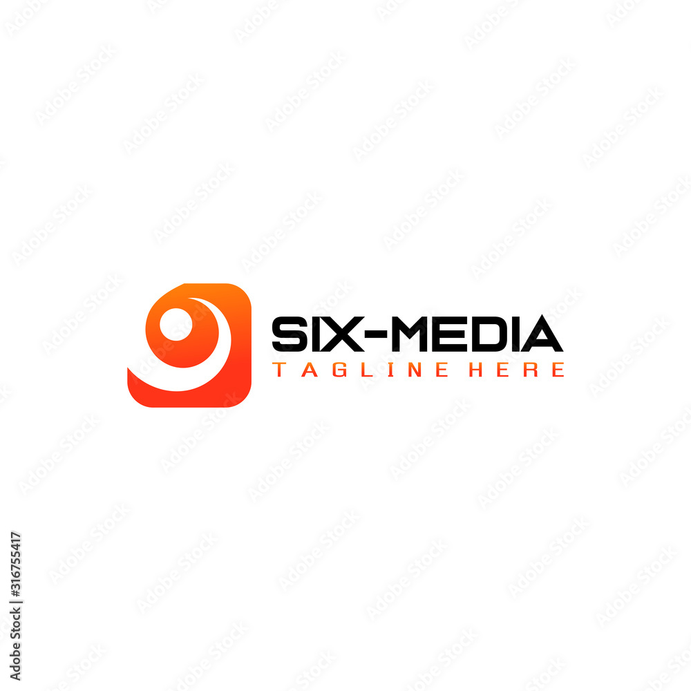 Six Media Abstract company vector logo. Delivery icon. Delivery service ...