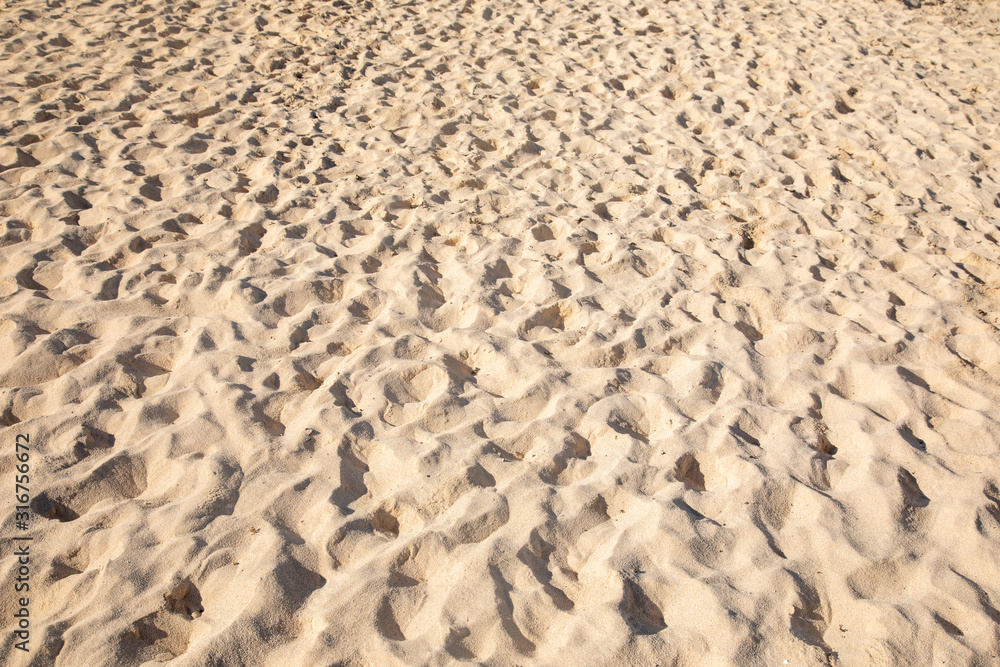 Fine sand texture - Sandy sunny beach for background - Top view - Full ...