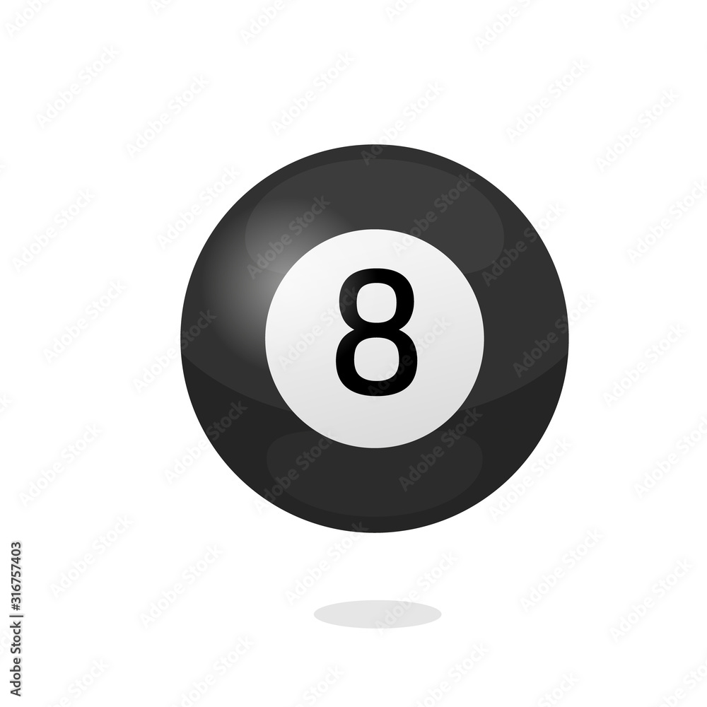 Magic ball number 8 icon. Clipart image isolated on white background ...