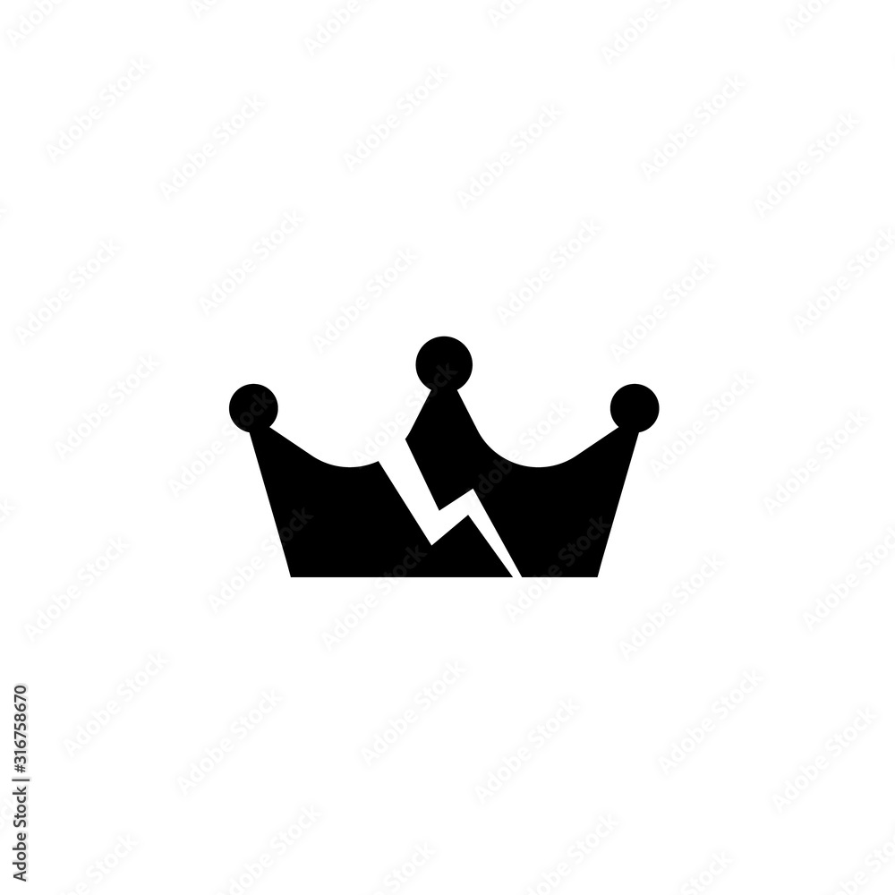 Broken crown icon. Clipart image isolated on white background Stock ...