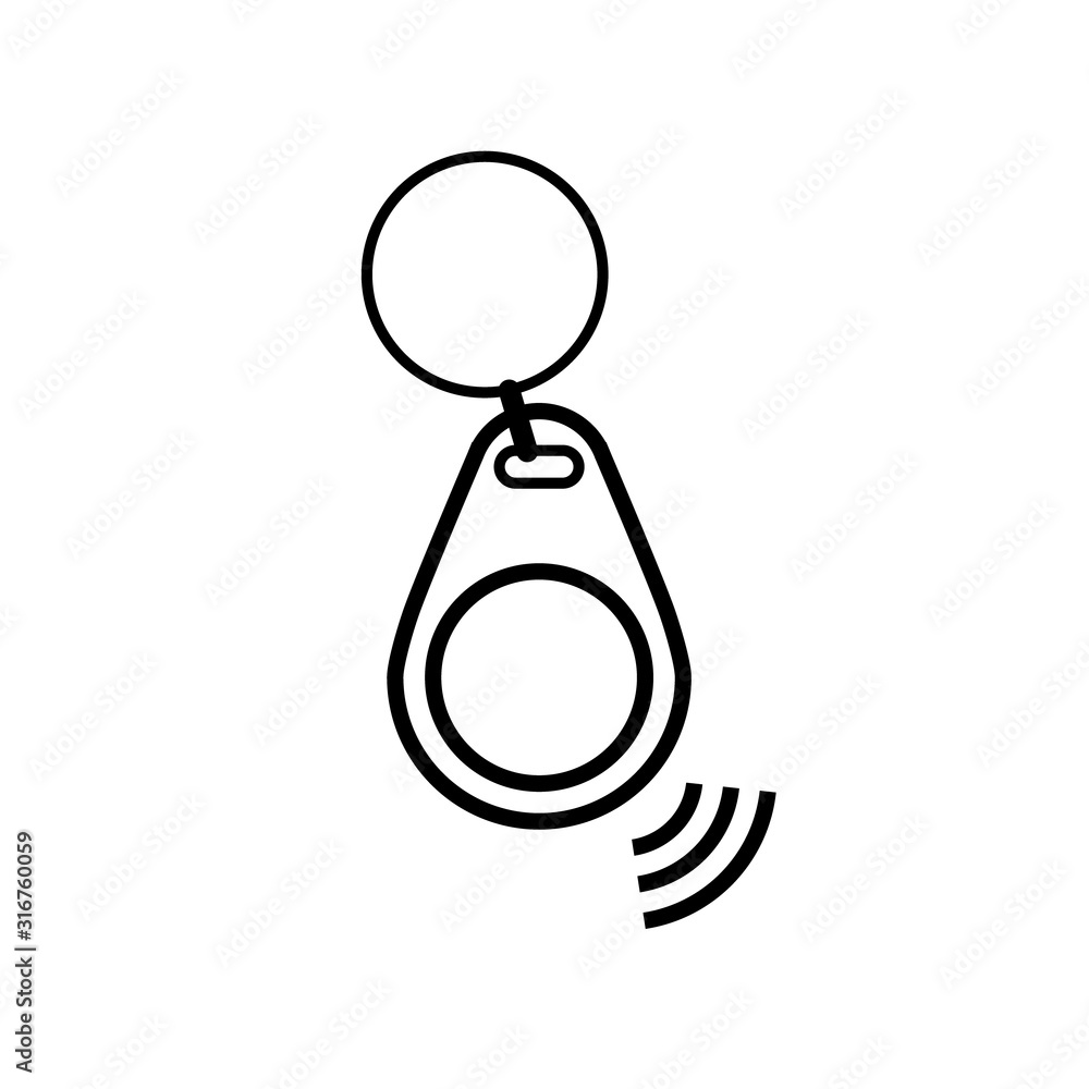NFC key fob outline icon. Clipart image isolated on white background ...