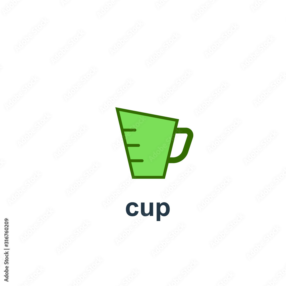 Measuring cup icon. Clipart image isolated on white background Stock ...