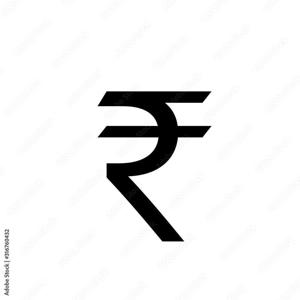 Rupee symbol icon. Clipart image isolated on white background Stock ...