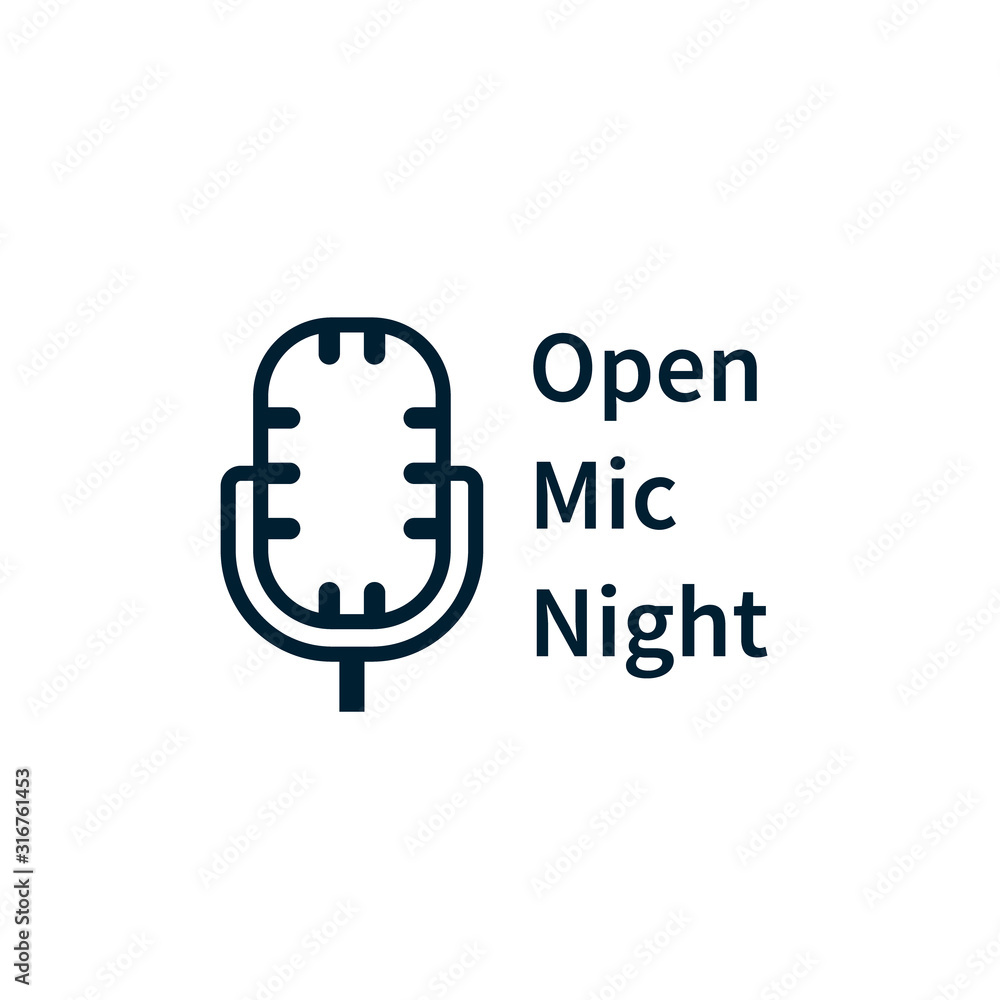 Open mic night poster. Clipart image isolated on white background Stock ...