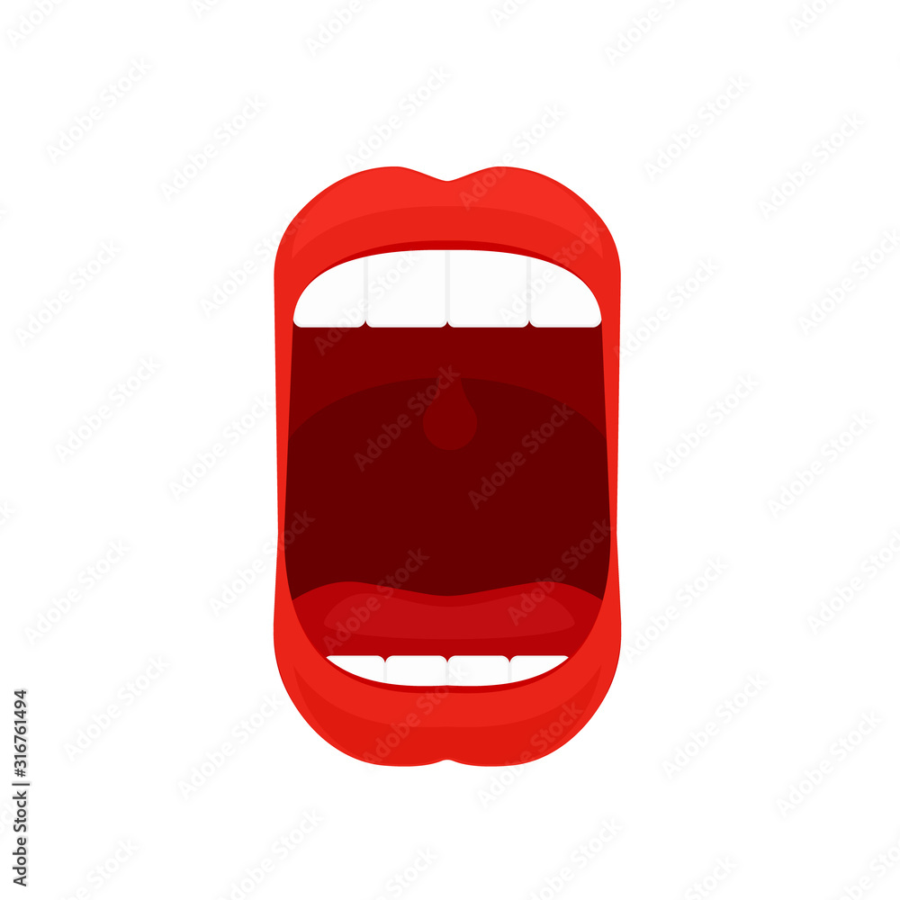 Open mouth icon. Clipart image isolated on white background Stock ...