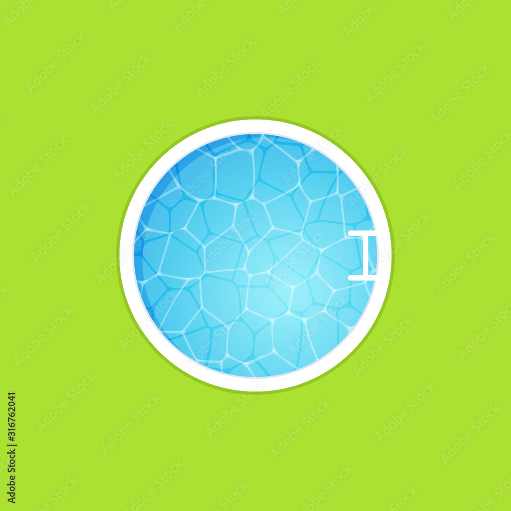 Round pool top view. Clipart image isolated on white background Stock ...