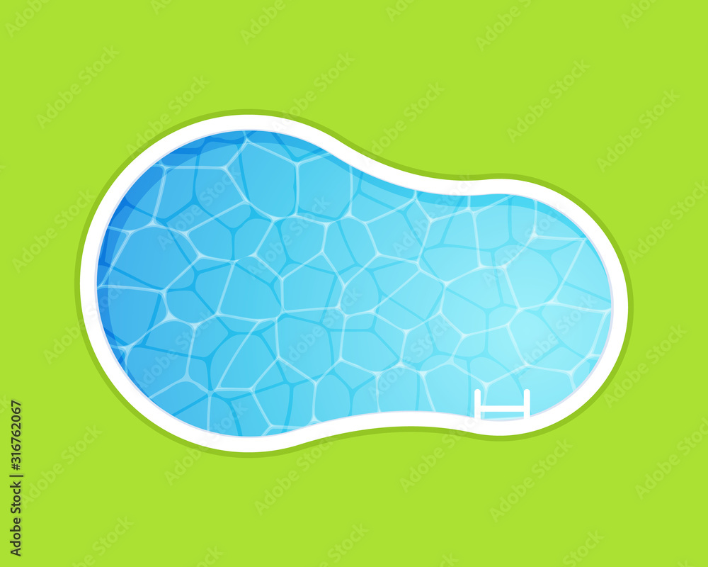 Pool top view. Clipart image isolated on white background Stock Vector ...