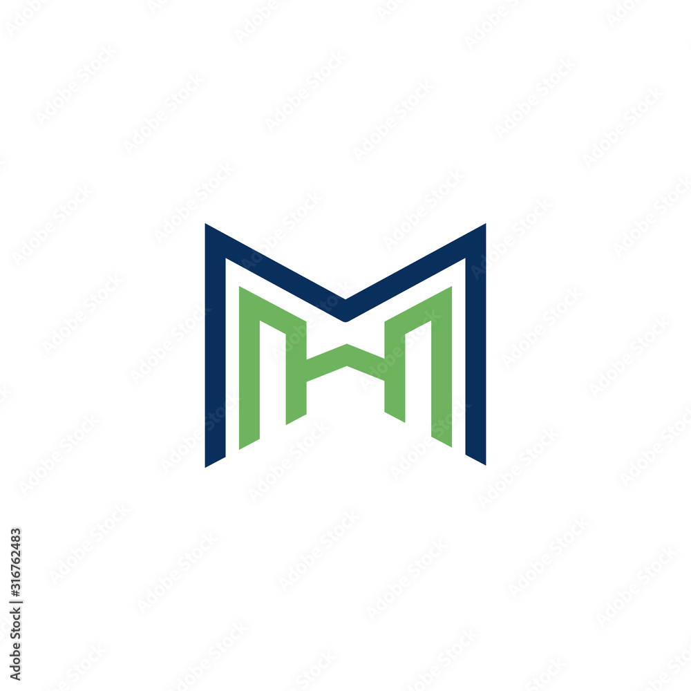 Letter MH vector logo design. Initial M H vector logo design concept ...
