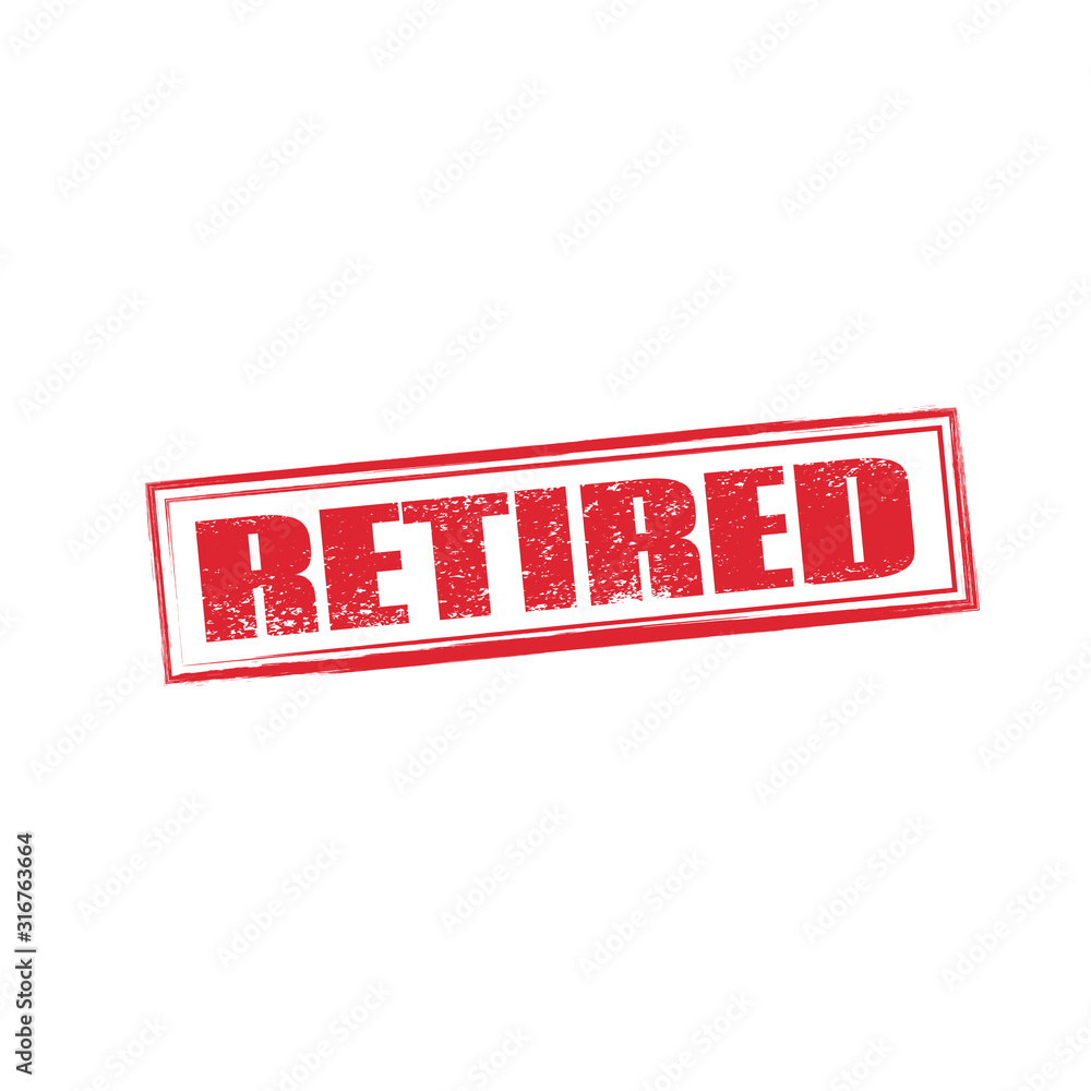 Retired stamp icon. Clipart image isolated on white background Stock ...