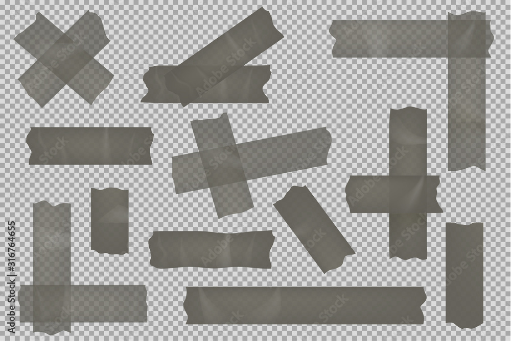 Adhesive tape set isolated on transparent background Stock Vector ...