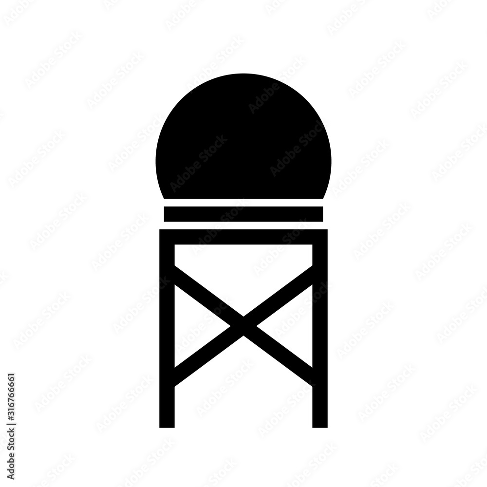 Weather Doppler radar silhouette icon. Clipart image isolated on white ...