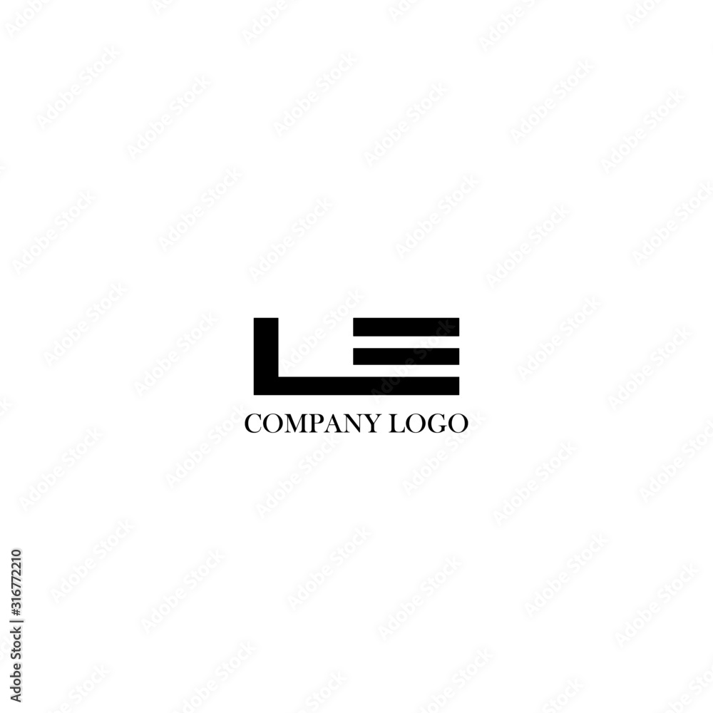 Initial LE letter logo modern design Stock Vector | Adobe Stock