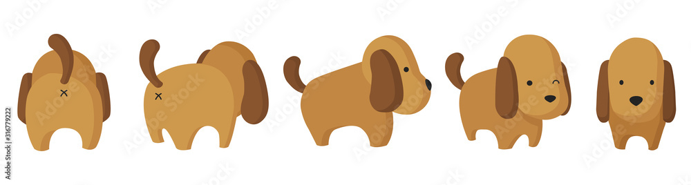 Five funny cartoon dogs Stock Vector | Adobe Stock