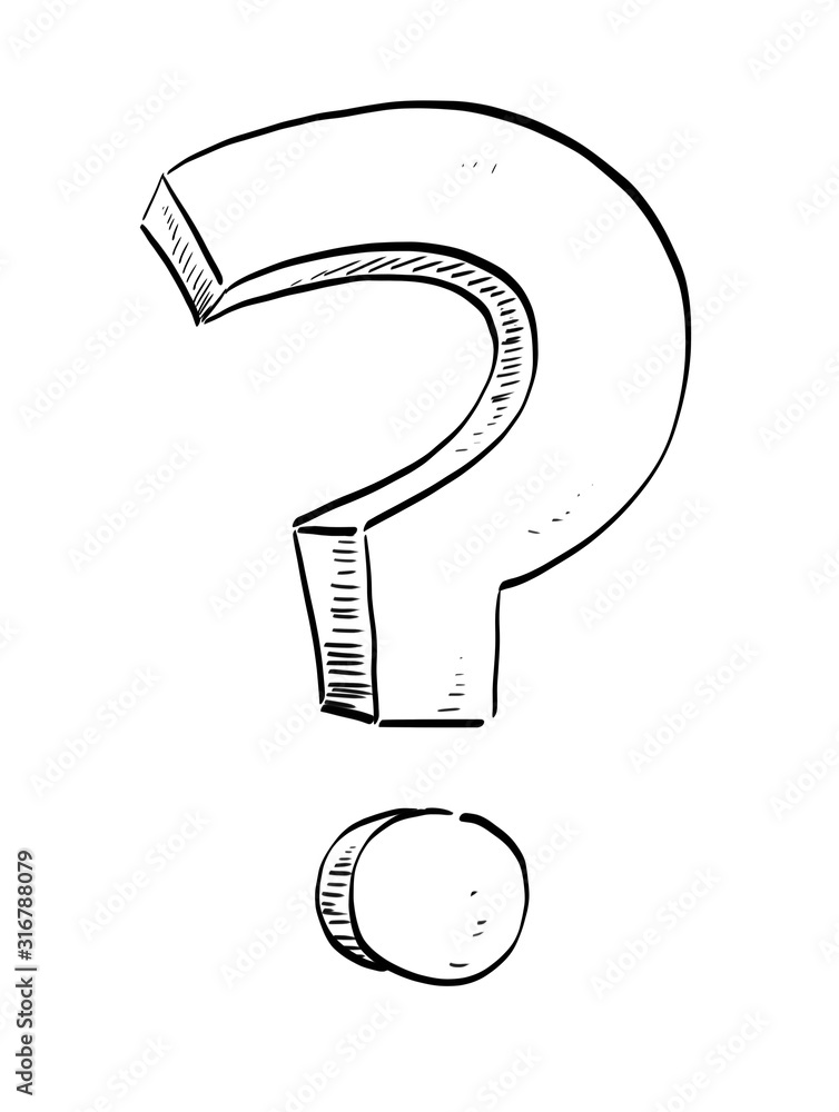 Hand drawn Question Mark Illustration Stock Illustration | Adobe Stock