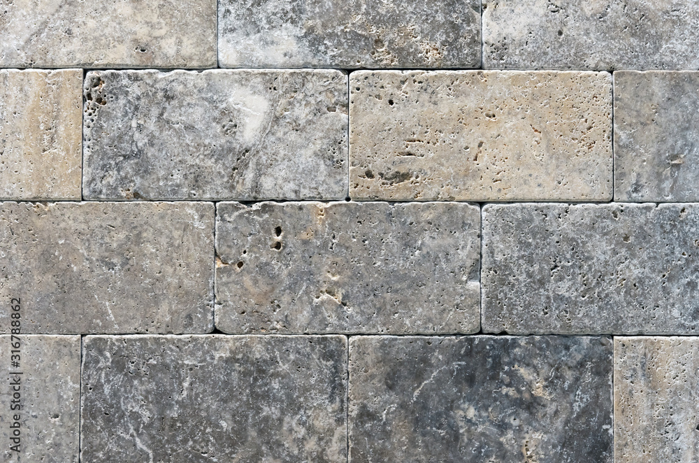 Gray quartz stone. Texture of a rough stone wall. Background of natural ...