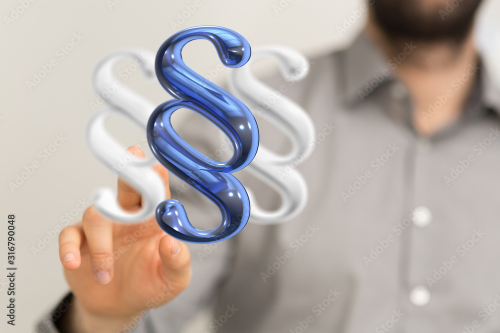 paragraph law sign digital in hand Stock Photo | Adobe Stock