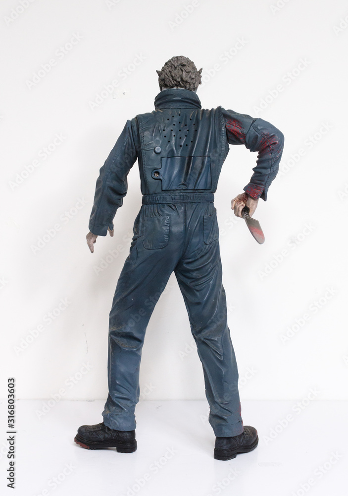 london, england, 05/05/2018 Michael myers serial killer action figure ...