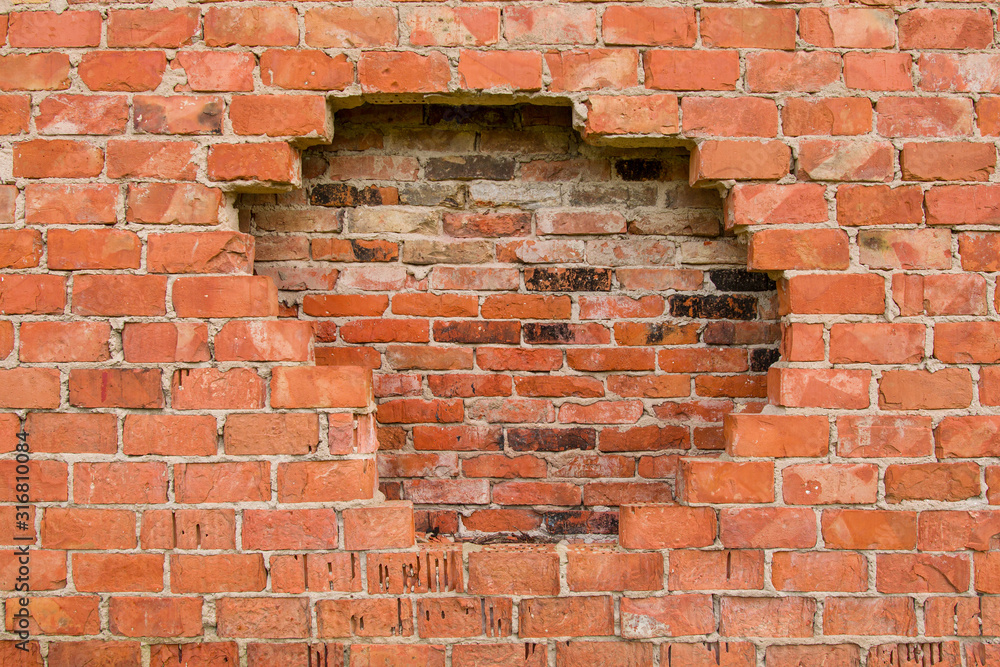 Hole in the brick wall, texture background. Stock Photo | Adobe Stock