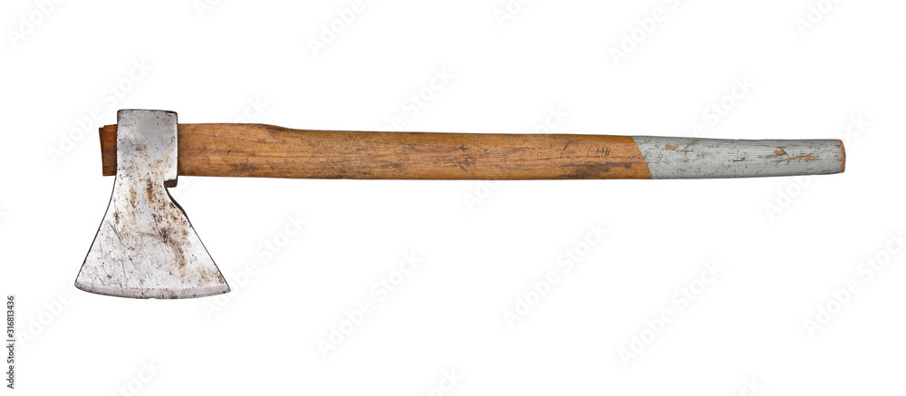 wooden axe isolated on white background Stock Photo | Adobe Stock
